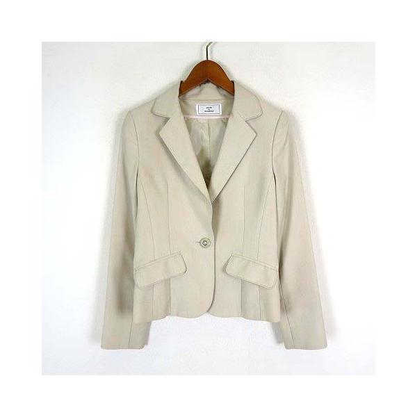 ネットディマミーナ NETTO di MAMMINA ジャケット テーラードジャケット 1ボタン パイピング ストレッチ 長袖 XS 34 ライトベージュ【表記サイズ】34※XS位のサイズ感になります。(実寸サイズのご確認をお願い致します。...