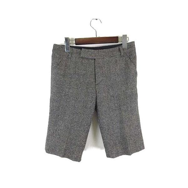 サウストゥーサウス South to Sout パンツ サブリナパンツ ツイード ウール M 38 ダークブラウン こげ茶色 グレー レディース【表記サイズ】38 (Mサイズ)【実寸サイズ】ウエスト：76cm　もも幅：26cm　裾幅：22c...