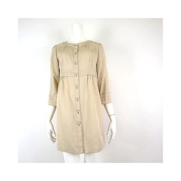 スイヴィ SUIVI シャツワンピース ノーカラー 7分袖 M 38 ベージュ レディース【ブランド】スイヴィ SUIVI【表記サイズ】2 バスト81-85 ヒップ89-93 身長158-164※Mサイズ相当【実寸サイズ】肩幅：36cm　身...