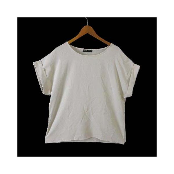 シーイン SHEIN ブラウス プルオーバー シアー シフォン ロールアップ袖 半袖 S ベージュ レディース【表記サイズ】S※実寸サイズのご確認をお願い致します。【実寸サイズ】身幅：53cm　着丈：58cm　ゆき丈：33cm　　【素材】ポ...