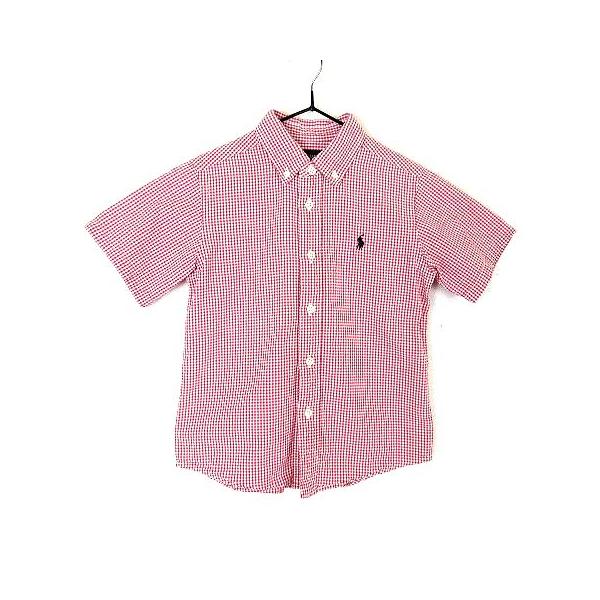 ラルフローレン RALPH LAUREN シャツ シアサッカー ボタンダウン ギンガムチェック ポニー ロゴ 刺繍 半袖 110 赤 白 KIDS キッズ【ブランド】ラルフローレン RALPH LAUREN【表記サイズ】110【実寸サイズ】...