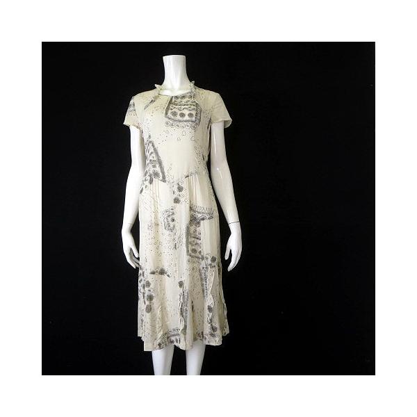 インテレクション INTELLECTION ワンピース 総柄 シアー シフォン フリル フレア ひざ丈 M 40 ベージュ レディース【ブランド】インテレクション INTELLECTION【表記サイズ】40※Mサイズ相当(実寸サイズのご確認...