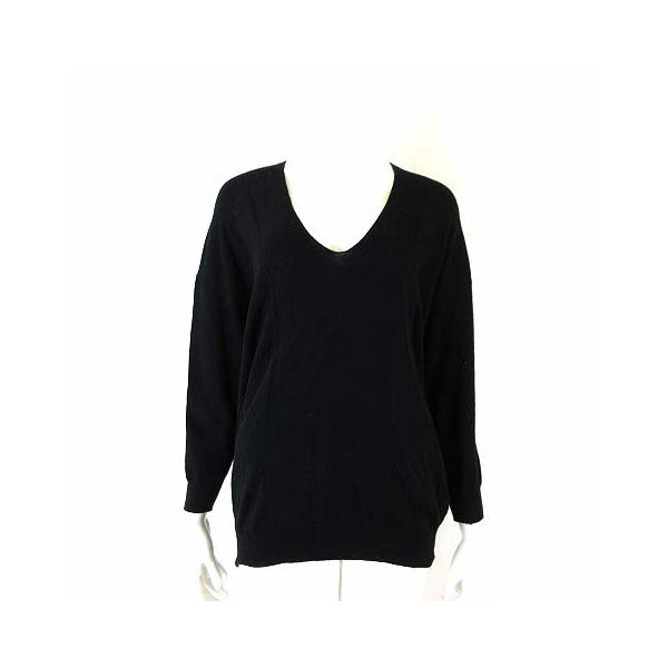 ウィルフル バイ リップスター Willful by lipstar ニット セーター プルオーバー ラメ Vネック ドロップショルダー 長袖 M 2 黒【表記サイズ】2※Mサイズ相当【実寸サイズ】身幅：51cm　着丈：63cm　ゆき丈：6...