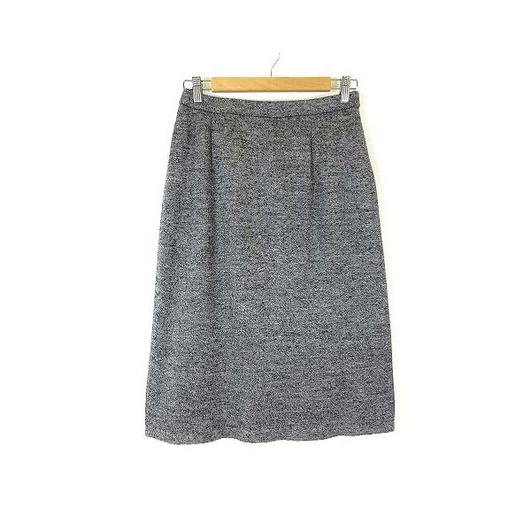 マーサ marsa レナウン RENOWN ニット スカート タイト ミモレ丈 L 杢グレー レディース【表記サイズ】L【実寸サイズ】ウエスト：66cm　ヒップ：94cm　スカート丈：66cm　　【素材】表地 麻55％、アクリル45％　裏地...