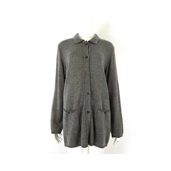 TUTTA GIORNATA カーディガン ニット 襟付 ポケット 長袖 L 40 杢グレー レディース【表記サイズ】40※Lサイズ相当【実寸サイズ】肩幅：43cm　身幅：49cm　着丈：71cm　袖丈：61cm　　【素材】テンセル60％、...