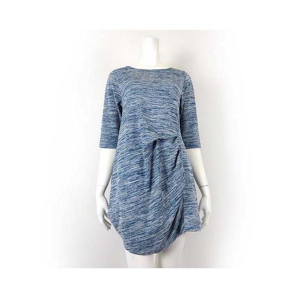 未使用品 ケイコキシ KEIKO KISHI by nosh plus チュニック ワンピース 5分袖 アシメ ランヘム F 杢 グレー 青緑 美品 レディース【ブランド】ケイコキシ KEIKO KISHI by nosh【表記サイズ】F【...