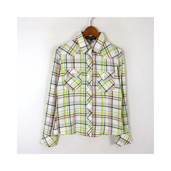 ウィーセルモート WEASEL-MOAT シャツ ウエスタンシャツ チェック コットン 長袖 M オフ白 マルチカラー レディース【表記サイズ】M【実寸サイズ】肩幅：37cm　身幅：45cm　着丈：59cm　袖丈：57cm　　【素材】綿10...