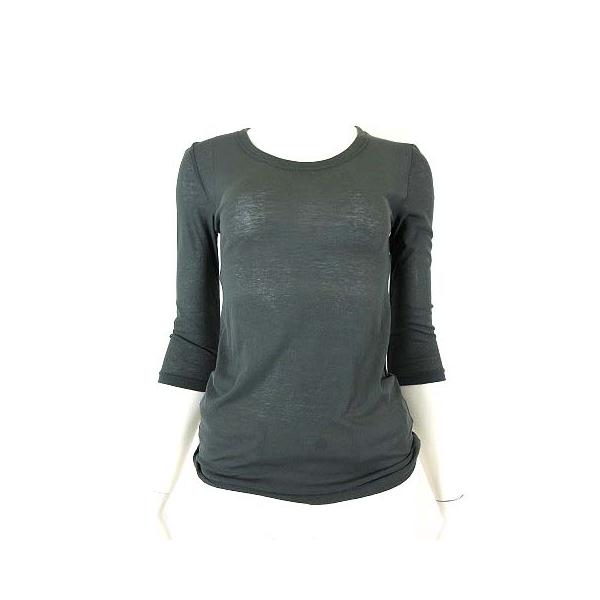 未使用品 センソユニコ Senso unico カットソー Tシャツ 7分袖 5分袖 シフォン 薄手 ストレッチ L 40 カーキグレー レディース【ブランド】センソユニコ Senso unico【表記サイズ】40 (Lサイズ)【実寸サイズ...