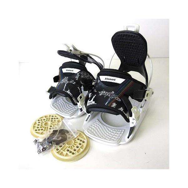 キスマーク kissmark i-Fit easy スノーボード スノボ バインディング ビンディング M 黒 ブラック 白 ホワイト ディスク ネジ付き【表記サイズ】M【実寸サイズ】底面 タテ22cm、幅14.5cm　高さ 25cm　【色...