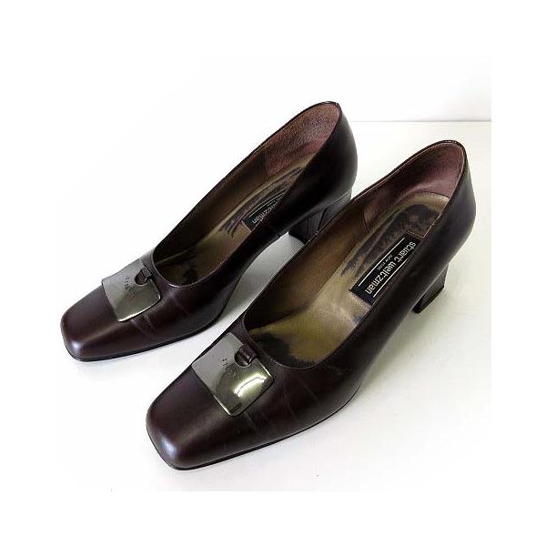 スチュアートワイツマン STUART WEITZMAN パンプス チャンキーヒール 本革 レザー ビット 金具 7 ダークブラウン 24cm 靴 シューズ【ブランド】スチュアートワイツマン STUART WEITZMAN【表記サイズ】7 (...