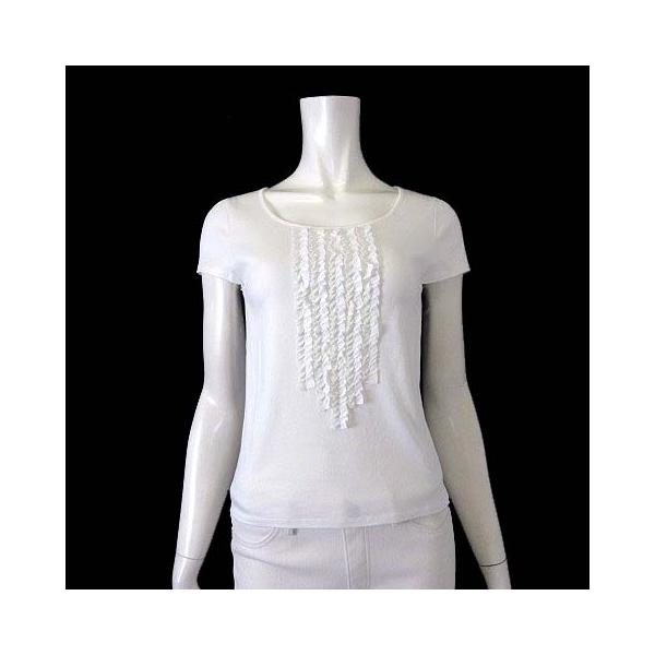 未使用品 ペイトンプレイス PEYTON PLACE Tシャツ カットソー フレンチスリーブ 半袖 フロント フリル M 白 ホワイト 美品【ブランド】ペイトンプレイス PEYTON PLACE【表記サイズ】M【実寸サイズ】肩幅：35cm　...