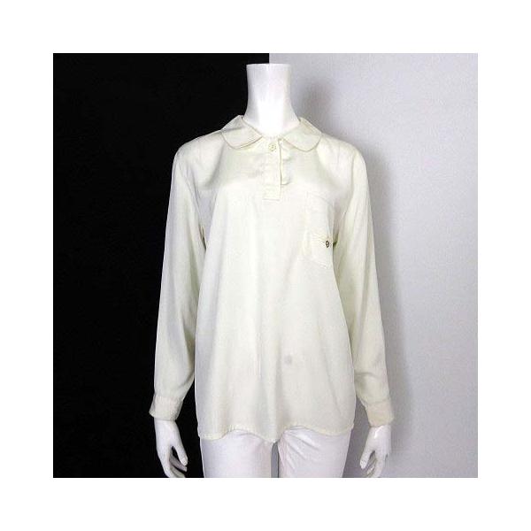 ディアス DIAS シャツ ブラウス プルオーバー ワンポイント 刺繍 ハーフボタン 落ち感 とろみ 長袖 L アイボリー レディース【表記サイズ】表記なし※L位のサイズ感になります。(実寸サイズのご確認をお願い致します。)【実寸サイズ】肩...