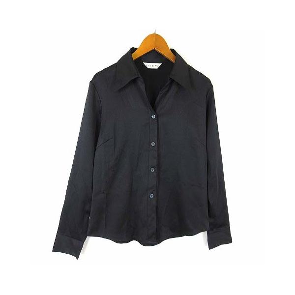 コサデベール Cosa de Ver シャツ ブラウス スキッパー 光沢 長袖 L 黒 ブラック レディース【表記サイズ】Lバスト86-94、身長154-162【実寸サイズ】肩幅：38cm　身幅：47cm　着丈：60cm　袖丈：59cm　　...