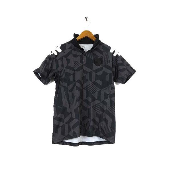 カッパ kappa GArA LiBERO プラクティスシャツ 半袖 サッカーシャツ 総柄 S 黒 ブラック ダークグレー メンズ【ブランド】カッパ kappa【表記サイズ】S【実寸サイズ】身幅：47cm　着丈：61cm　ゆき丈：38cm　...