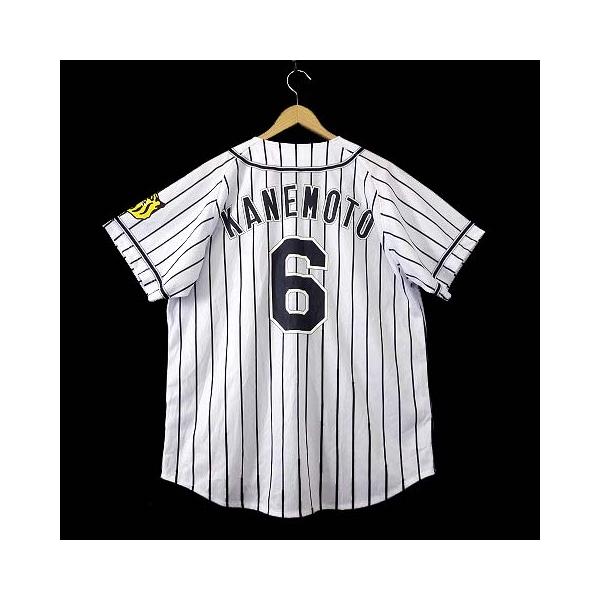 ミズノ MIZUNO 阪神タイガース Tigers オフィシャル レプリカユニフォーム 金本知憲 応援ユニフォーム ホーム L 白 ホワイト 黒 美品【ブランド】ミズノ MIZUNO【表記サイズ】L【実寸サイズ】身幅：58cm　着丈：75c...