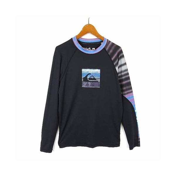 クイックシルバー QUIKSILVER ラッシュガード Tシャツ プルオーバー ロゴ 水陸両用 ストレッチ 長袖 L 黒 ブラック スイムウエア【ブランド】クイックシルバー QUIKSILVER【表記サイズ】L※実寸サイズのご確認をお願い致...