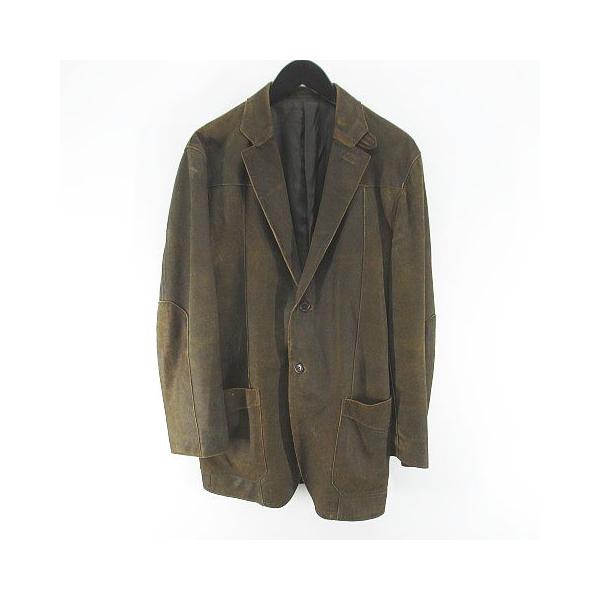 ジョセフアブード JOSEPH ABBOUD テーラード ジャケット レザージャケット 山羊革 M 茶系 ブラウン 裏地 メンズ【ブランド】ジョセフアブード JOSEPH ABBOUD【表記サイズ】M【実寸サイズ】肩幅：46cm　身幅：54...