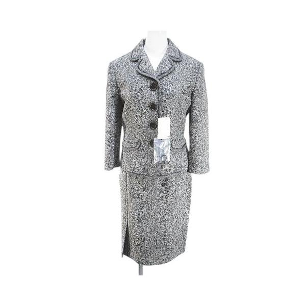 未使用品 デボラ シニバルディ debora SINIBALDI セットアップ ジャケット 膝丈 タイトスカート スカート 40 灰系 グレー イタリア製 スリット 毛 ウール タグ付【ブランド】デボラ シニバルディ debora SINI...