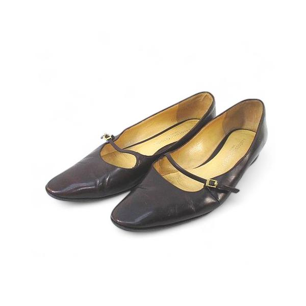 マリオルカ ジュースティ フィレンツェ MARIOLUCA GIUSTI FIRENZE パンプス ベルトデザイン 37.5 ブラウン 茶系 レザー イタリア製 レディース【ブランド】マリオルカ ジュースティ フィレンツェ MARIOLUC...