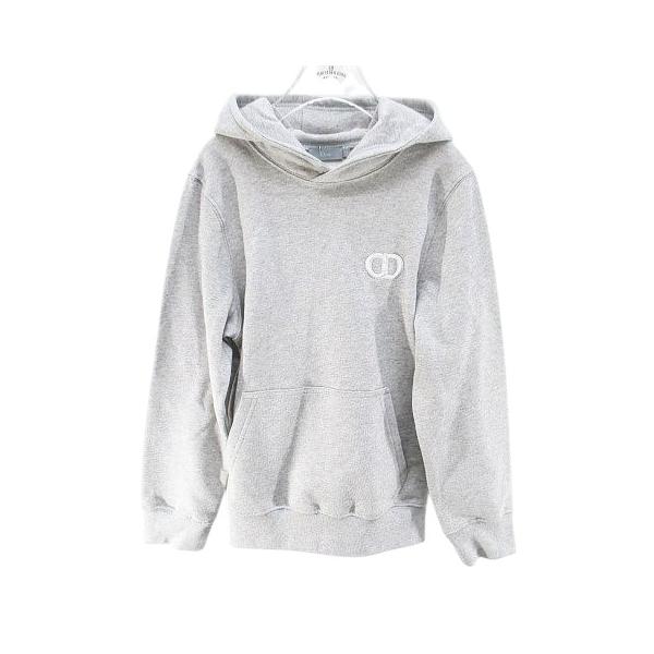 未使用品 ディオール Dior 1SBM23SWEE パーカー プルオーバー 10 灰系 グレー ロゴ 刺繍 カンガルーポケット 裏起毛 ハンガー付 ガーメントカバー付 タグ付【ブランド】ディオール Dior【表記サイズ】10【実寸サイズ】...