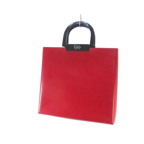 falchi new york ファルチニューヨーク トートバッグ レッド 赤 レザー  レディース【実寸サイズ】持ち手の長さ：27cm　ヨコ：29cm　タテ：27cm　マチ：8cm　　【色】レッド 赤系（画像参照）【状態】若干の使用感は感...