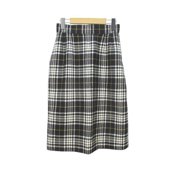 BERNARD PERRIS ベルナール ペリス スカート 膝下 タイト 40 チェック 毛 ウール 裏地 レディース【表記サイズ】40【実寸サイズ】ウエスト：64cm　ヒップ：90cm　スカート丈：62cm　　【素材】毛 100%【色】ブ...