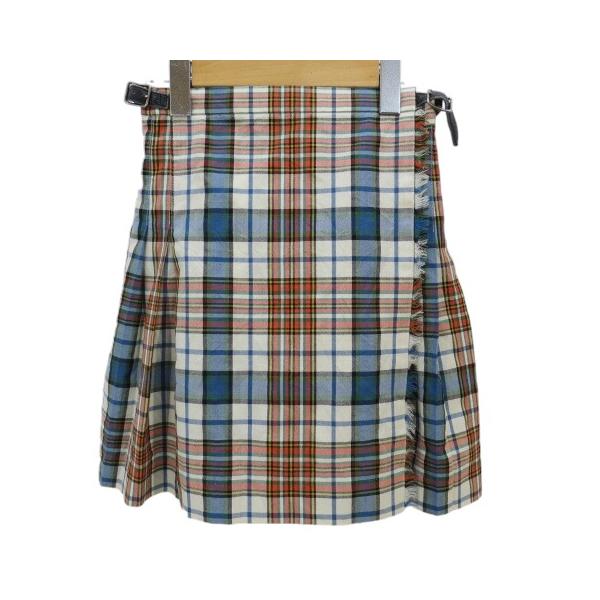 ラルフローレン RALPH LAUREN プリーツスカート 150 白系ホワイト チェック柄 ラップ フリンジ  レディース【ブランド】ラルフローレン RALPH LAUREN【表記サイズ】150【実寸サイズ】ウエスト：54cm　ヒップ：3...