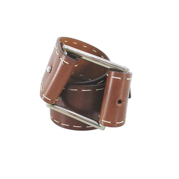 クラウディオ オルチアーニ claudio ORCIANI 太ベルト レザー 本革 80 茶系 ブラウン イタリア製 ステッチ トップ式 バックル 小物 レディース【ブランド】クラウディオ オルチアーニ claudio ORCIANI【表記...