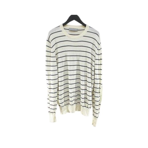 ファビアナフィリッピ FABIANA FILIPPI UOMO ボーダー 長袖 ニット セーター カシミヤ L 白系 ホワイト イタリア製 エルボーパッチ メンズ【ブランド】ファビアナフィリッピ FABIANA FILIPPI【表記サイズ】...