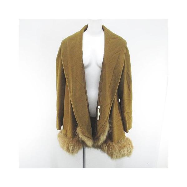 パオラアントニーニ PAOLA ANTONINI コート ミディアム丈 前開き ファー 42 茶系 ブラウン イタリア製 毛 ウール 無地 レディース【表記サイズ】42【実寸サイズ】身幅：67cm　着丈：89cm　ゆき丈：83cm　　【素材...