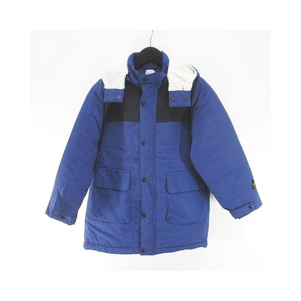 マルーク maarook コート ミディアム丈 130 ジップアップ 青系 ブルー 裏地 無地 キッズ【表記サイズ】130【実寸サイズ】肩幅：34cm　身幅：45cm　袖丈：49cm　着丈：66cm　　【素材】身生地　ナイロン 100％　ボ...