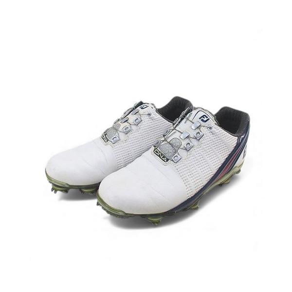 フットジョイ FootJoy 53313J DNA ゴルフシューズ ホワイト 白系 ダイヤル メンズ レディース【ブランド】フットジョイ FootJoy【表記サイズ】表記薄れのため不明【実寸サイズ】最大幅：9.5cm　アウトソール：27cm...