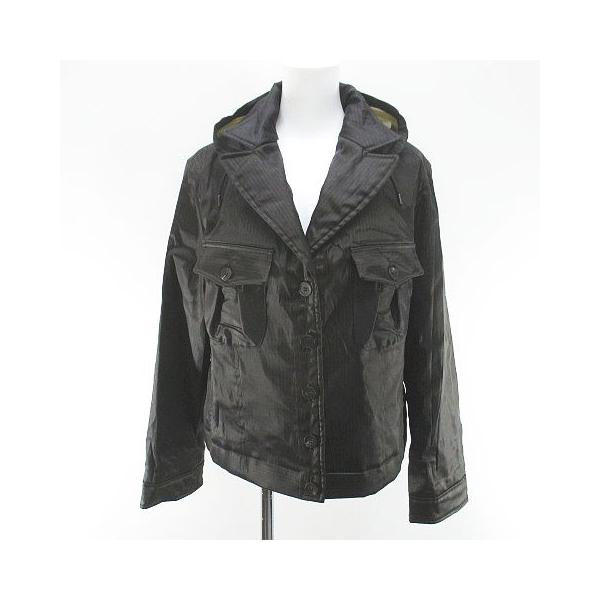 インテレクション INTELLECTION ストライプ柄 パデットジャケット パーカー 薄手 中綿 茶系 ブラウン 日本製 裏地 レディース【ブランド】インテレクション INTELLECTION【実寸サイズ】肩幅：40cm　身幅：50cm　...