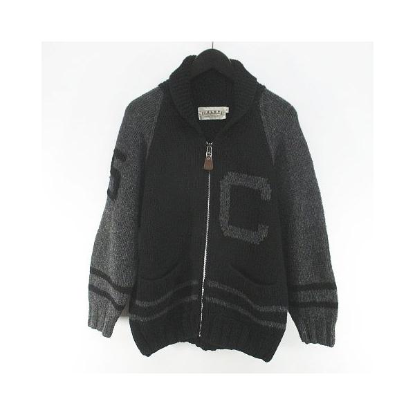 ジュレップ JULEP 長袖 カーディガン ニットジャケット 厚手 M 黒系 ブラック ジップアップ 毛 ウール メンズ【表記サイズ】M【実寸サイズ】身幅：52cm　着丈：62cm　ゆき丈：76cm　　【素材】毛 100％【色】黒系（画像参...
