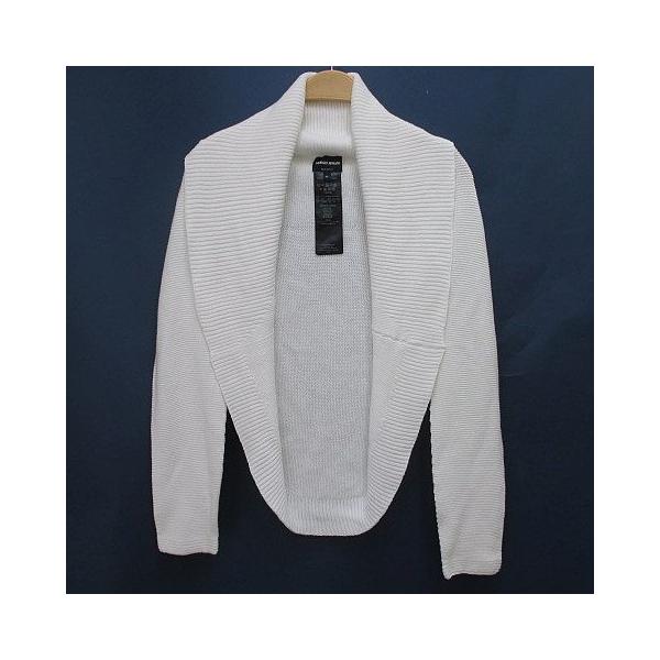 ジョルジオアルマーニ GIORGIO ARMANI PAE05M PA41M 長袖 ニット カーディガン 44 白系 ホワイト 無地 ショールカラー リブ 黒タグ イタリア製 レディース【ブランド】ジョルジオアルマーニ GIORGIO AR...