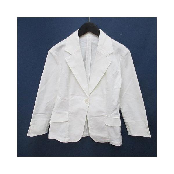 コサデベール Cosa de Ver 八分袖 ジャケット 薄手 9AR 白系 ホワイト ストレッチ 無地 レディース【表記サイズ】9AR【実寸サイズ】肩幅：39cm　身幅：43cm　袖丈：44cm　着丈：52cm　　【素材】綿 58％　ポリ...