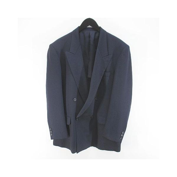 CRESTMAN Rockingham テーラード ジャケット 背抜き 紺系 ネイビー 日本製 毛 ウール 裏地 無地 メンズ【実寸サイズ】肩幅：45cm　身幅：57cm　袖丈：62cm　着丈：75cm　　【素材】表地　毛 90％　ナイロン...