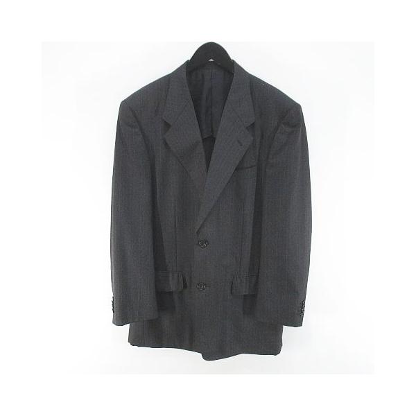 トロージャン TROJAN ストライプ柄 テーラード ジャケット 背抜き AB7-L 灰系 グレー 日本製 毛 ウール 裏地 メンズ【ブランド】トロージャン TROJAN【表記サイズ】AB7-L【実寸サイズ】肩幅：46cm　身幅：58cm　...