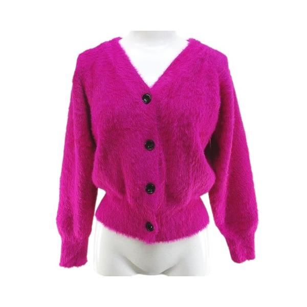 ドスディオサス DOS DIOSAS 長袖 シャギー ニット カーディガン 38 ピンク 無地 Vネック ボタン レディース【表記サイズ】38【実寸サイズ】身幅：47cm　着丈：43cm　ゆき丈：65cm　　【素材】ナイロン 100％【色】...