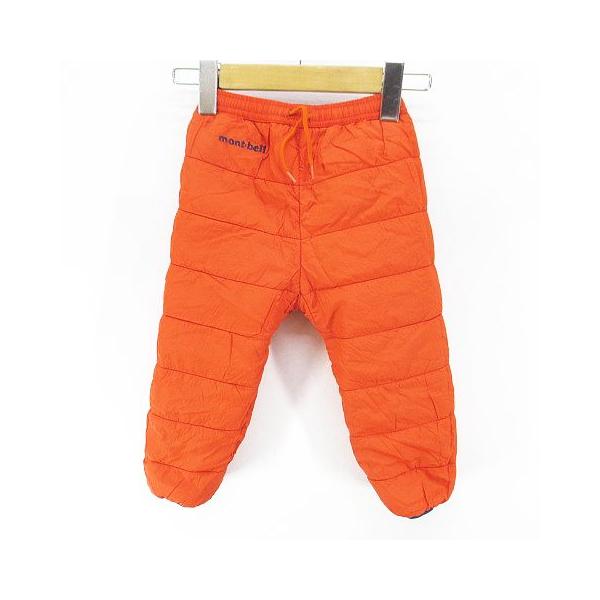 モンベル Montbell #1101654 サーマラップ パンツ リバーシブル ロングパンツ 中綿 90 オレンジ系 ロゴ 文字 刺繍 ベビー キッズ【ブランド】モンベル Montbell【表記サイズ】90【実寸サイズ】ウエスト：46cm...