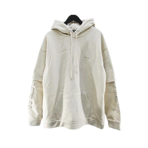 未使用品 クックジーンズ COOK JEANS CKJS cj20w04pk 長袖 スウェット パーカー 裏起毛 2 ライトベージュ 刺繍 プリント リブ タグ付 メンズ レディース【表記サイズ】2【実寸サイズ】肩幅：60cm　身幅：57c...
