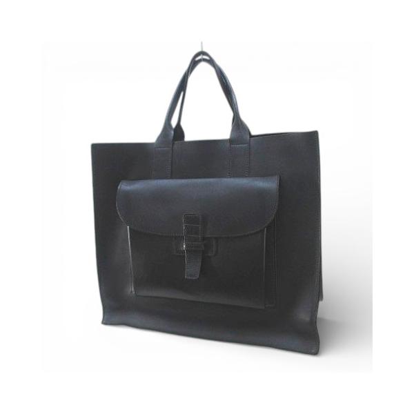 AGNES BADDOO アグネスバドゥ ボックス型トート ブラック 黒系 レザー  メンズ レディース【実寸サイズ】持ち手の長さ：41cm　ヨコ：42cm　タテ：37cm　マチ：20cm　　【素材】レザー【色】ブラック 黒系（画像参照）【...