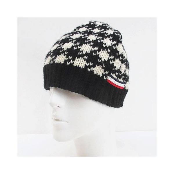 モンクレール MONCLER ベレット BERRETTO 千鳥格子 ウール ニットキャップ ニット帽 ブラック系 リブ イタリア製 キッズ 子供服 【ブランド】モンクレール MONCLER【実寸サイズ】頭周り：51cm　　【素材】ウール 1...