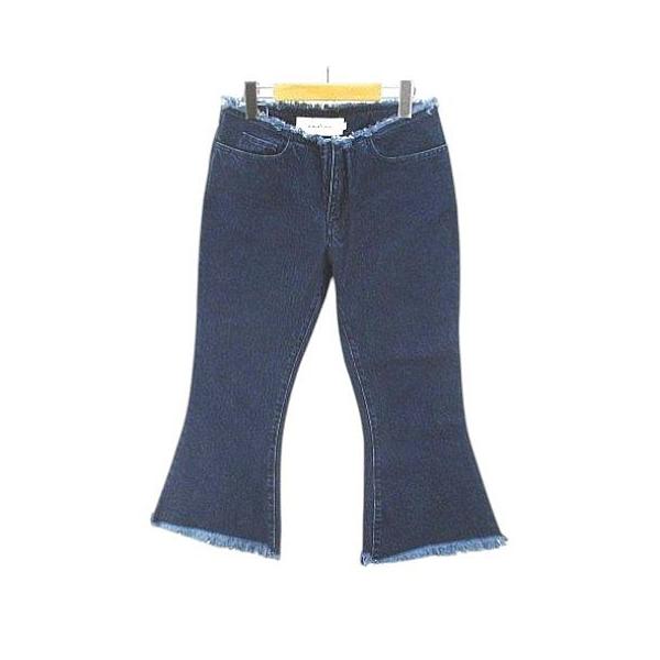 マルケス アルメイダ Marques'Almeida デニムパンツ ジーンズ アンクル丈 ジップフライ 8 紺系 ネイビー インディゴ カットオフ レディース【ブランド】マルケス アルメイダ Marques'Almeida【表記サイズ】8【...