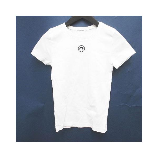 マリーンセル MARINE SERRE 半袖 Tシャツ カットソー XS 白系 ホワイト ロゴ 刺繍 レディース【表記サイズ】XS【実寸サイズ】肩幅：28cm　身幅：31cm　着丈：47cm　袖丈：13cm　　【素材】コットン 100％【色...