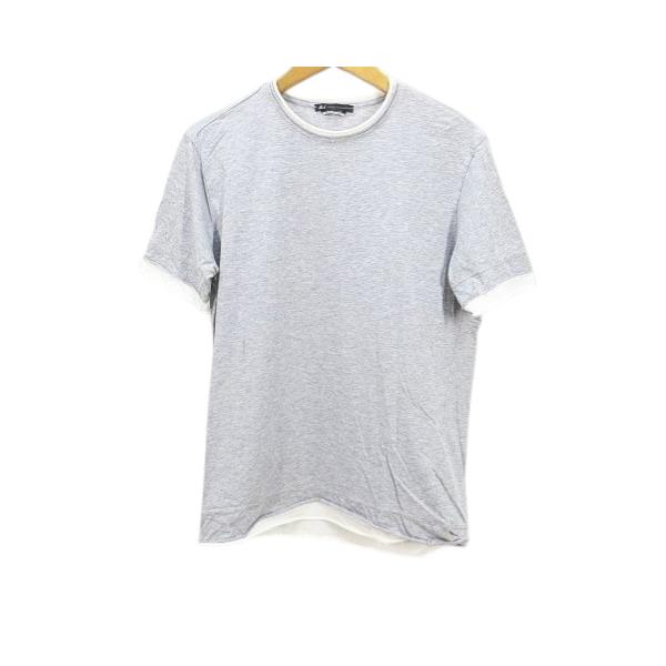 DANIELE ALESSANDRINI ダニエレアレッサンドリーニ 半袖 Tシャツ 2 グレー系 無地 カットオフ クルーネック イタリア製 メンズ【表記サイズ】2【実寸サイズ】肩幅：44cm　身幅：50cm　着丈：65cm　袖丈：22c...