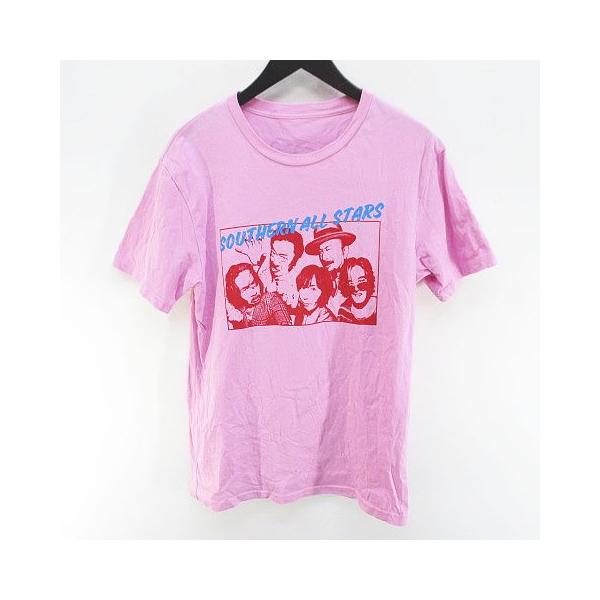 サザンオールスターズ ライブツアー2019 コンサート 半袖 Tシャツ カットソー M ピンク系 プリント メンズ【表記サイズ】M【実寸サイズ】肩幅：44cm　身幅：45cm　袖丈：64cm　着丈：20cm　　【素材】綿 100％【色】ピン...