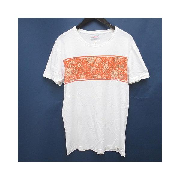 ロイロジャース Roy Rogers 花柄 フラワー 半袖 Tシャツ カットソー L 白系 ホワイト プリント メンズ【ブランド】ロイロジャース Roy Rogers【表記サイズ】L【実寸サイズ】肩幅：43cm　身幅：48cm　着丈：70c...