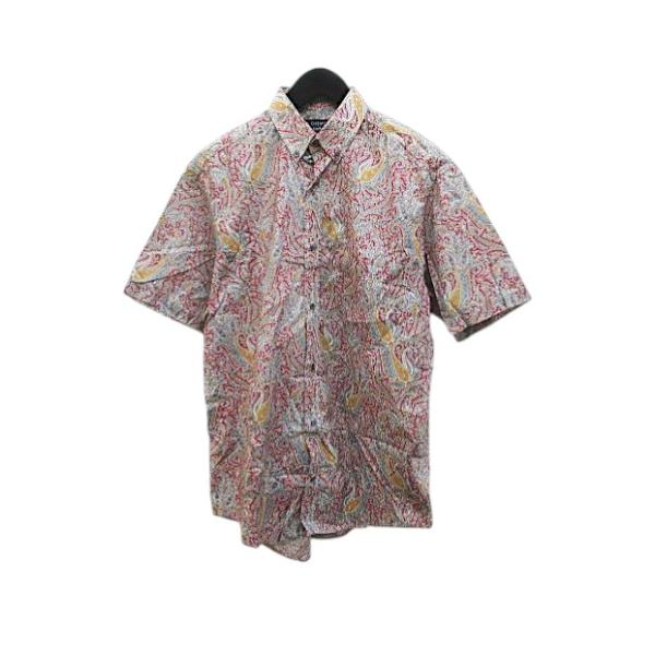 キャシャレル cacharel LA CHEMISERIE cacharel ヴィンテージ ペイズリー柄 半袖 シャツ 2 マルチカラー ボタンダウン イタリア製 メンズ【ブランド】キャシャレル cacharel【表記サイズ】2【実寸サイズ...