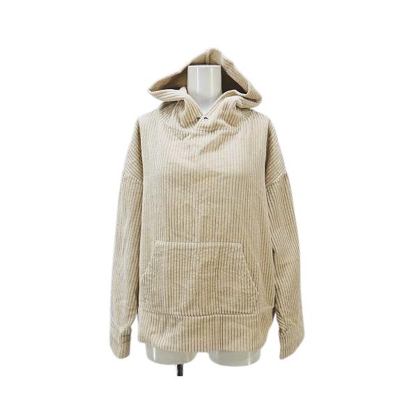 アダムエロペ Adam et Rope' パーカ 長袖 フード FUKUDA ORIMONO ベージュ 綿 コットン 日本製 プルオーバー レディース【ブランド】アダムエロペ Adam et Rope'【表記サイズ】表記無し 【実寸サイズ】...